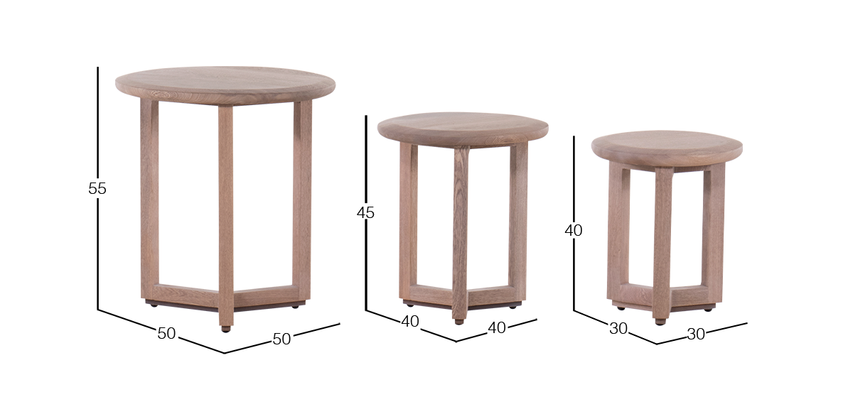 Juego de Mesas Trifecta Rosa Morada 3 Piezas