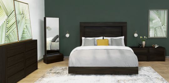 Recámara King Size Constanza Negro 6 Piezas