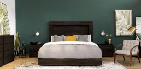 Recámara Queen Size Constanza Negro 5 Piezas