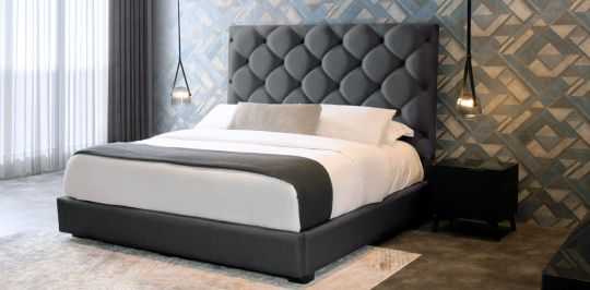 Cama Matrimonial Alina Gris Oxford