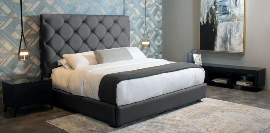 Cama Queen Size Alina Gris Oxford